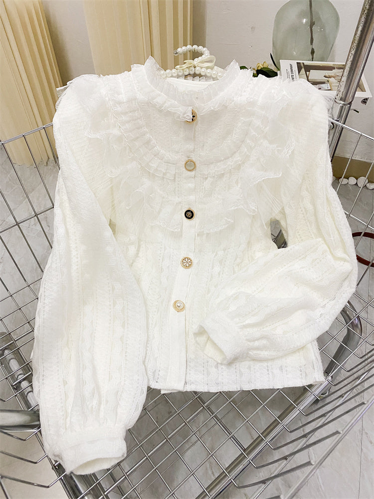 Ruffle Collar Lace Shirt