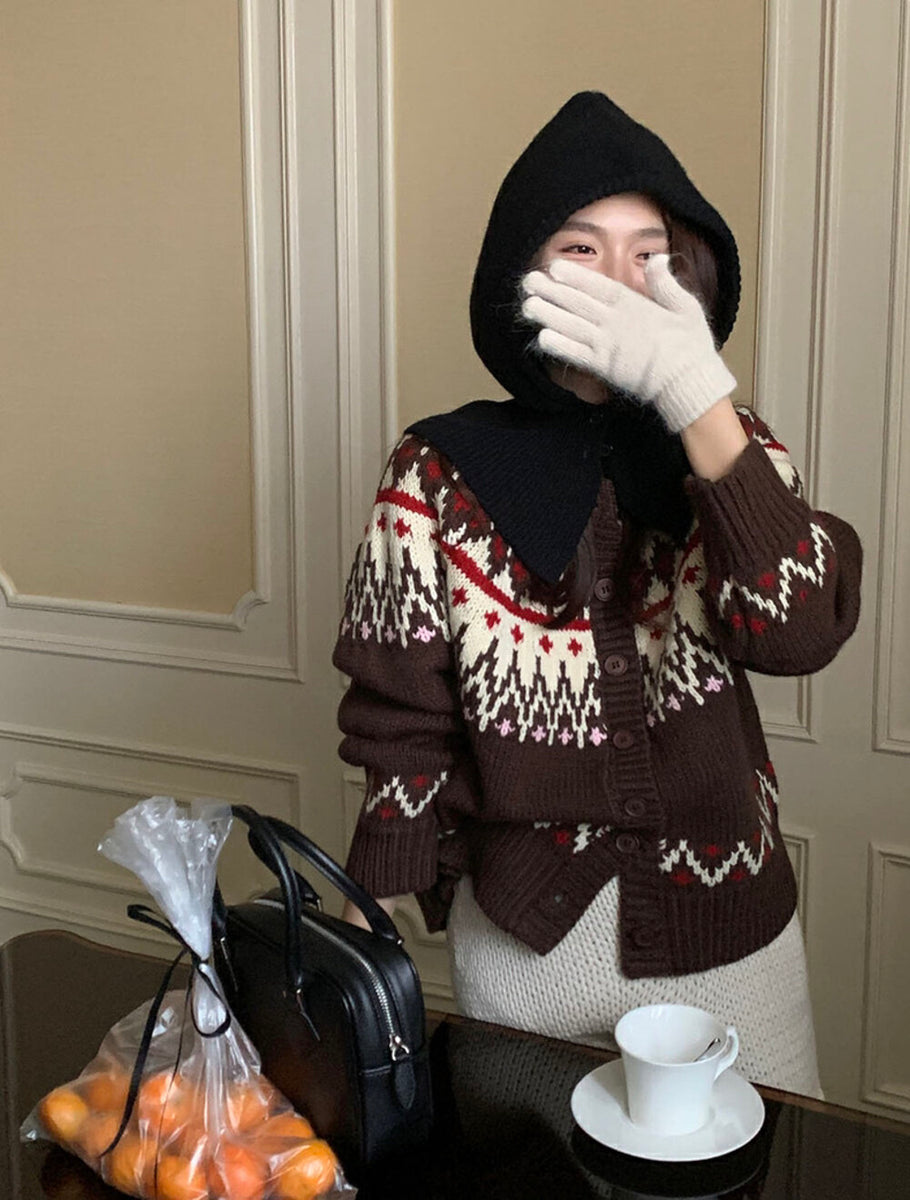 Kawaii Fair Isle Knit Cardigan