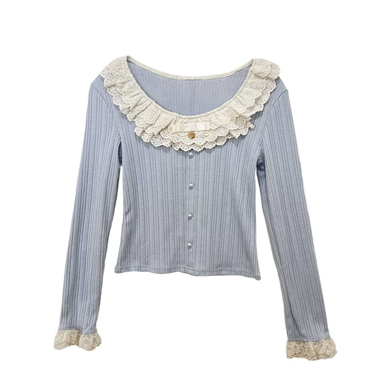 Romantic Frilled Collar Shirt