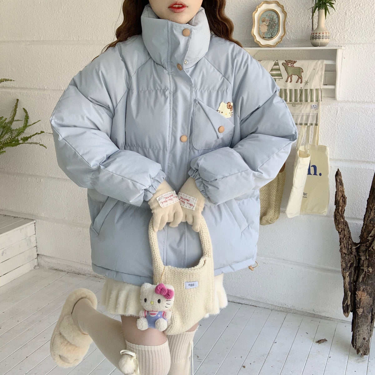 Stand Collar Loose Fit Coat