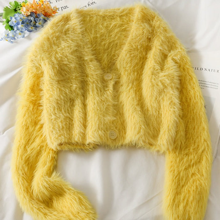 Coquette Solid Color Fuzzy Coat